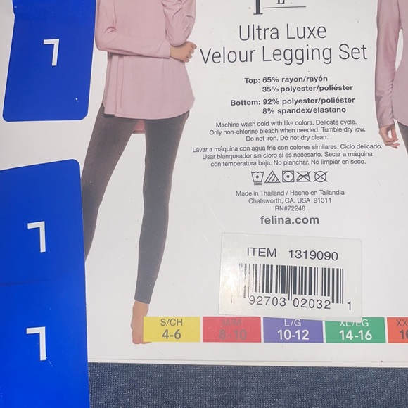 Felina | Intimates & Sleepwear | Felina Ultra Luxe Velour Legging Set ...